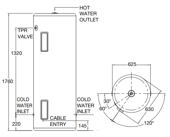 Rheem Stellar 125 Litre Stainless Steel Hot Water System Supplied ...