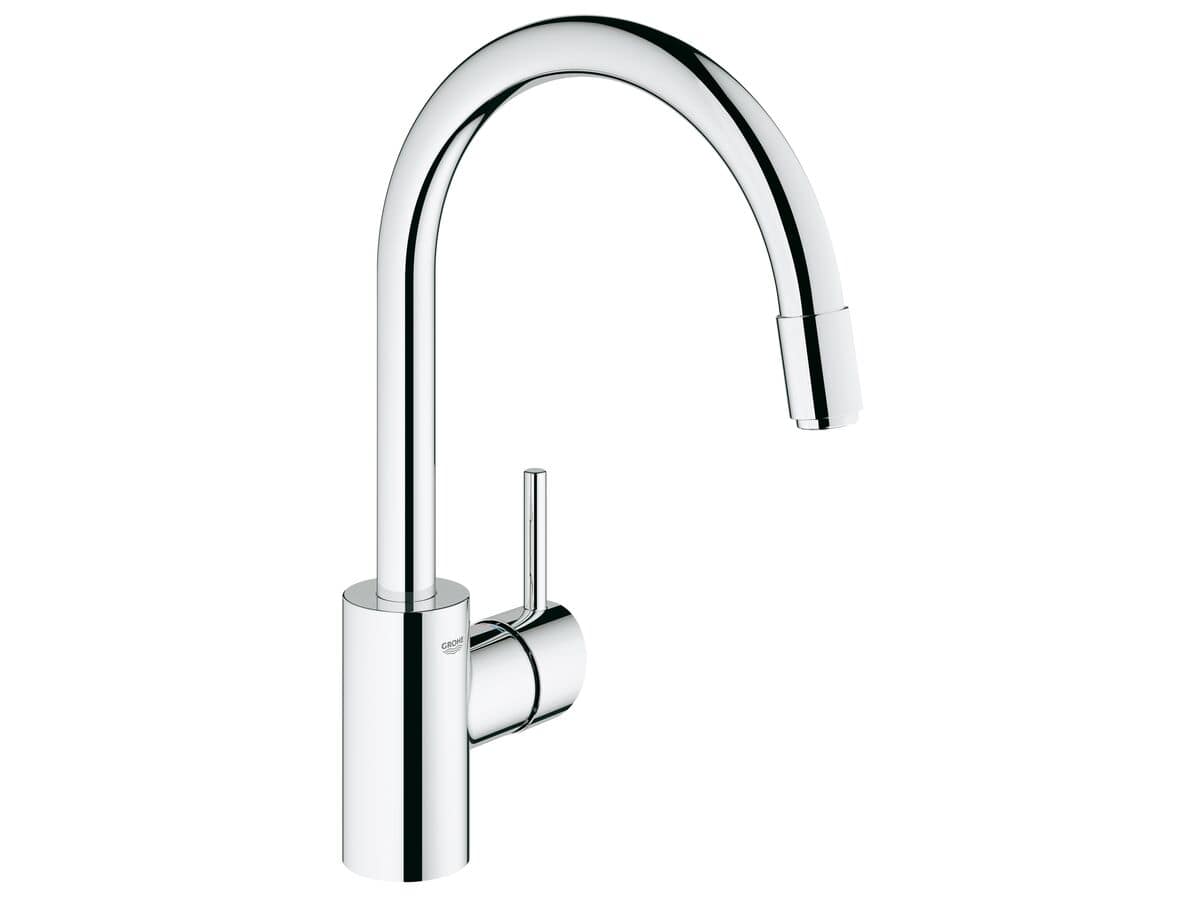 Grohe Concetto Gooseneck Pull Out Sink Mixer Tap Chrome (5 Star) + FREE ...