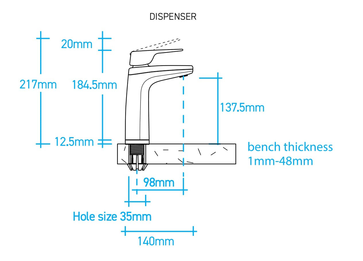 Billi B-5000 Home Boiling & Chilled Tap 915000L Including Installation