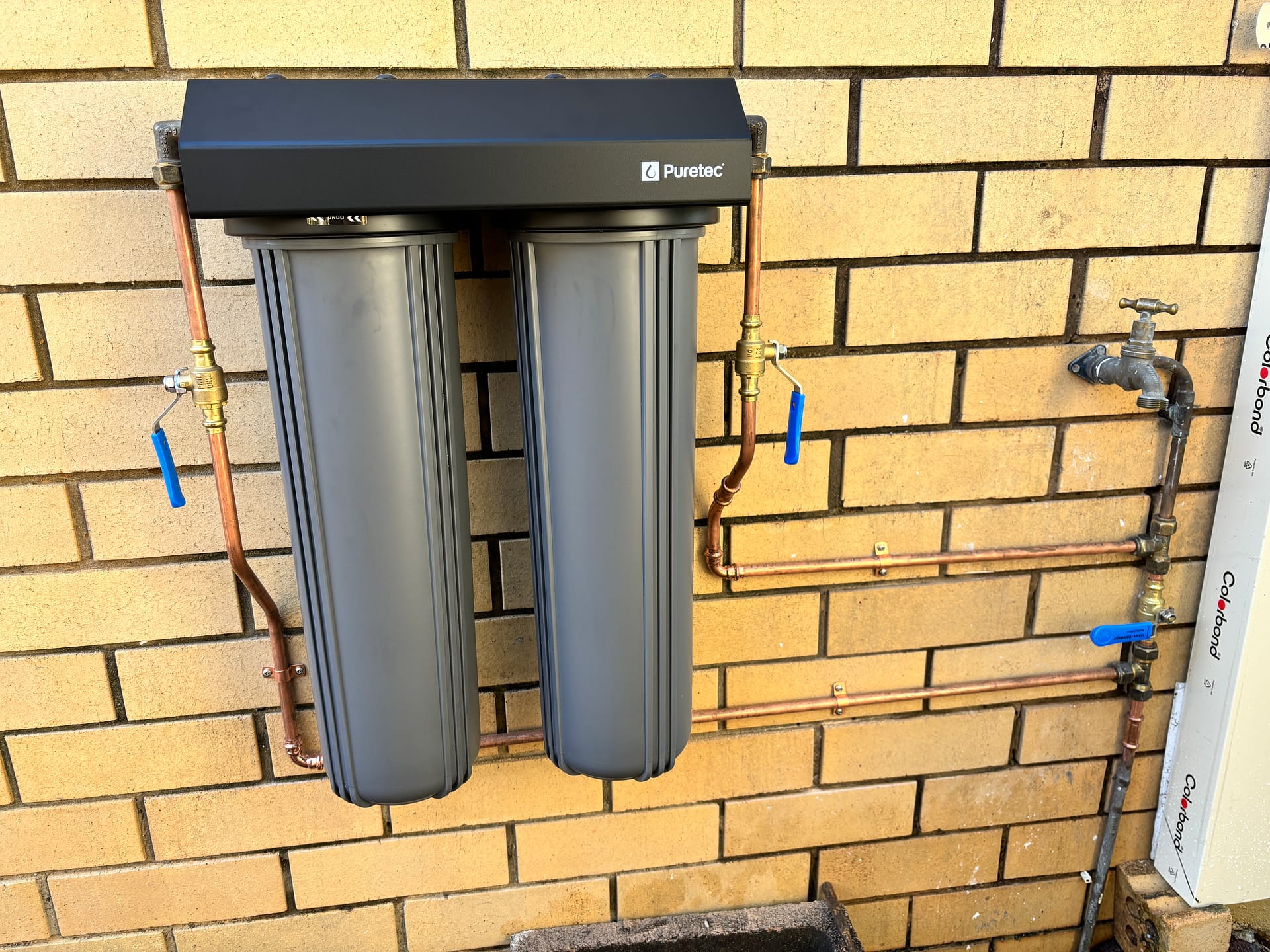 Puretec WH2-55 Whole House Dual 20" Water Filter System + Optional Install